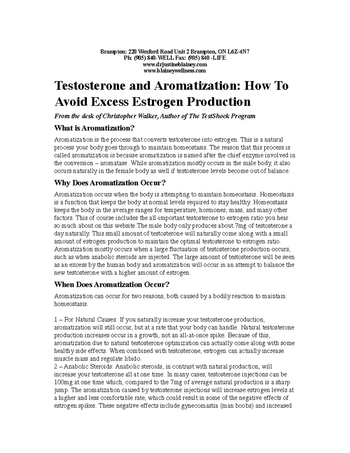Testosterone and aromatization how to avoid excess estrogrogen ...