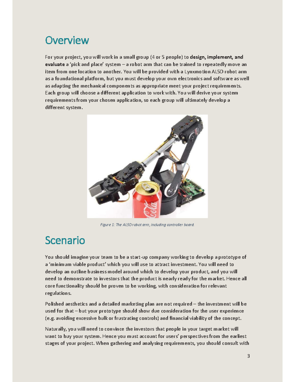Project brief - robot arm design - ϯ KKǀĞƌǀŝĞǁ - Studocu