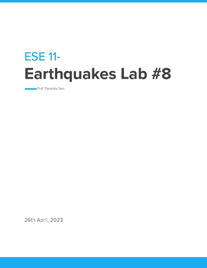 Earth Systems Lab #2 - ESE 11- Earth Systems Lab Prof. P Sen Feburary 8 ...