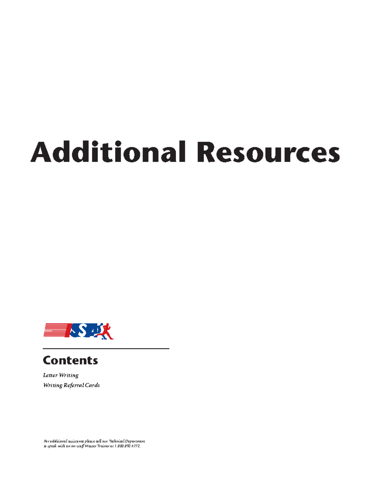 ISSA-Additional-Resources - Additional Resources Contents Letter ...