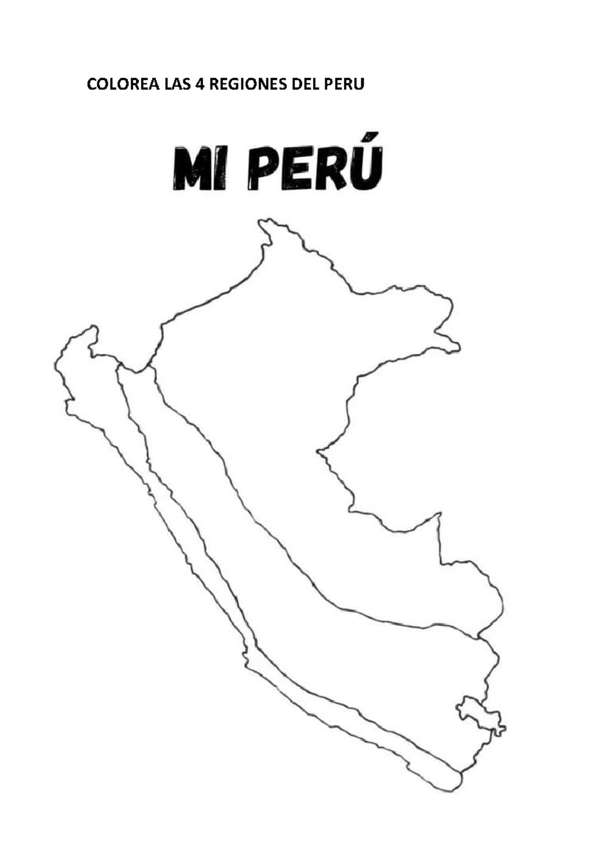 Colorea LAS 4 Regiones DEL PERU - Gestion de la Educacion - COLOREA LAS ...