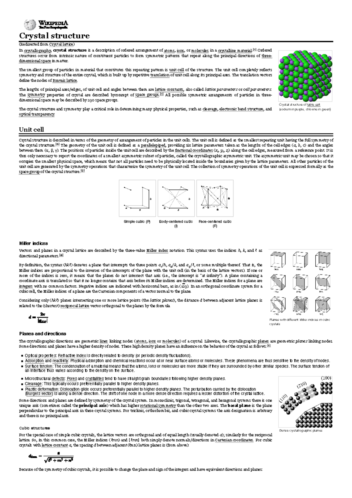 Crystal structure - [1] Ordered structures occur from intrinsic nature ...