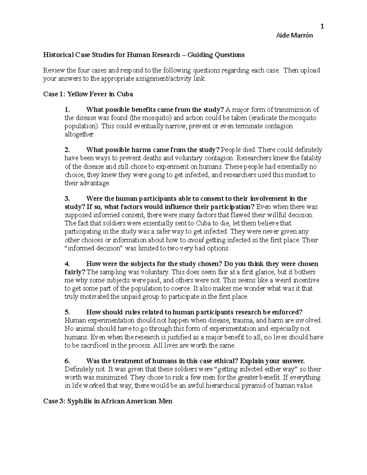 Activity 4.1 Historical Case Review Activity - Aide Marrón Historical ...