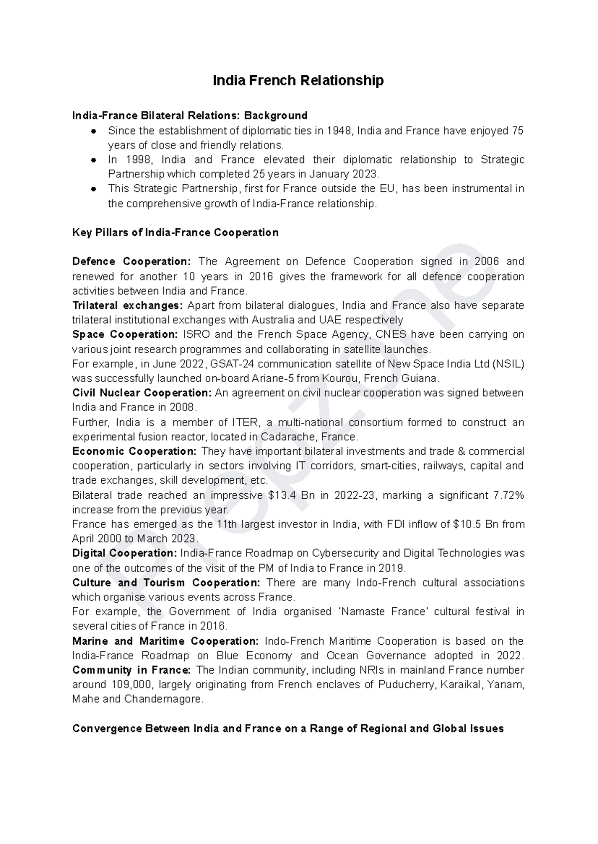 India French Relationship - Prepzone India French Relationship India ...