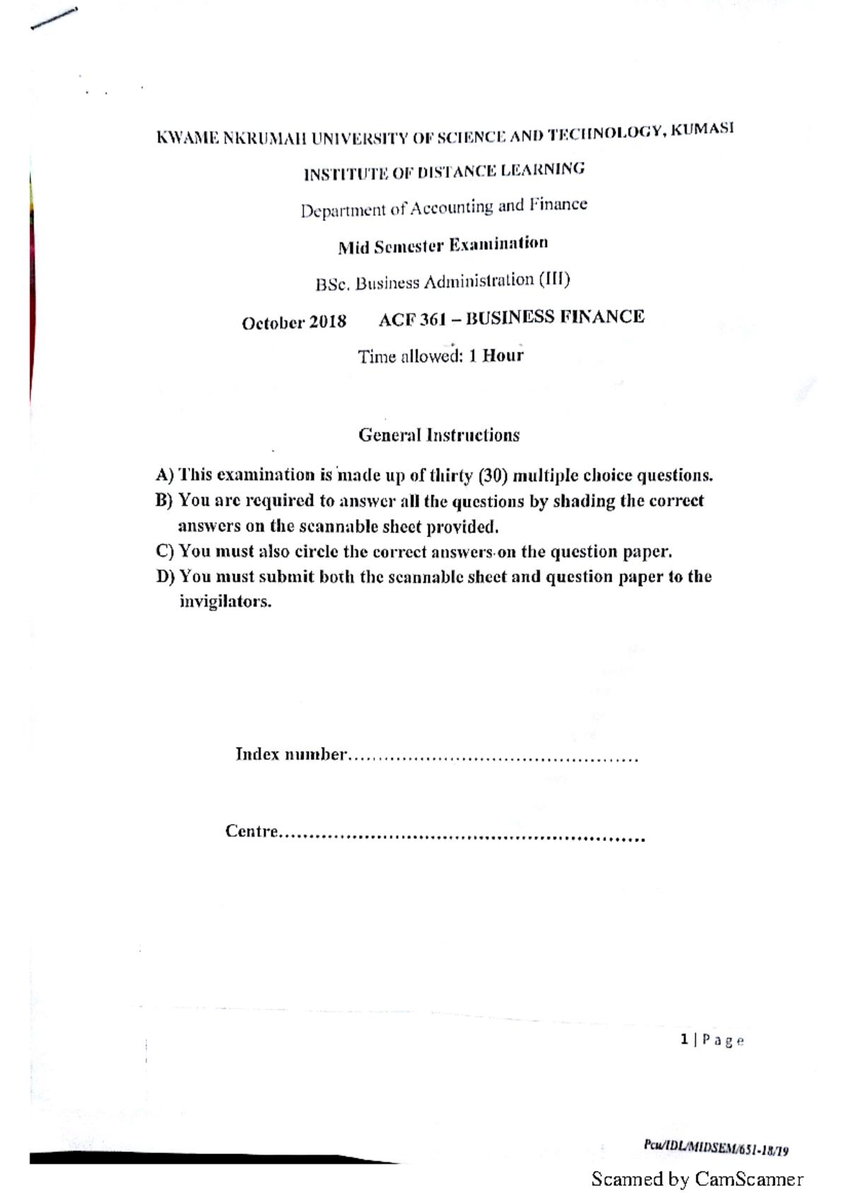 Sample/practice exam 10 February 2021, questions and answers - Business ...