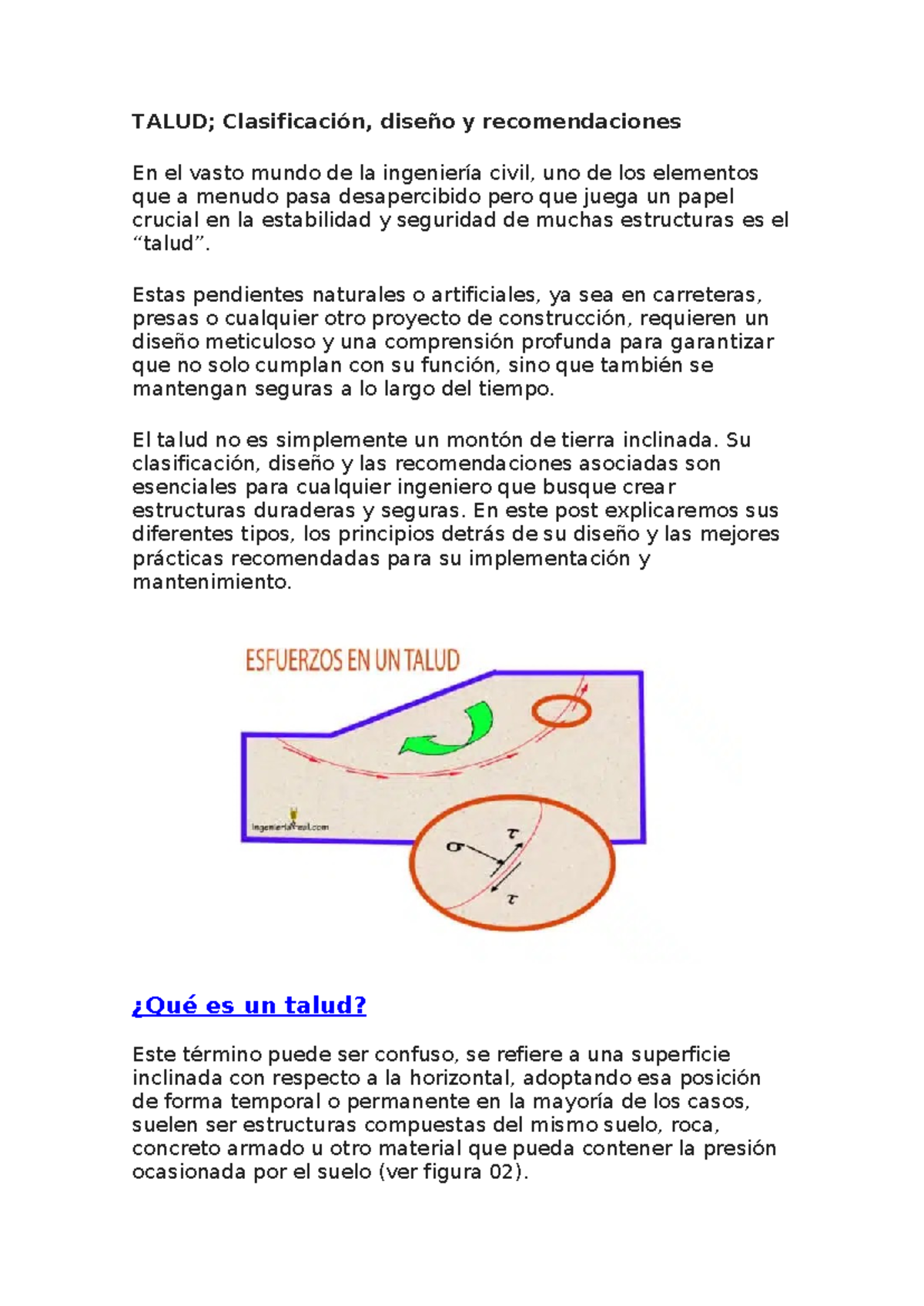 Teoria de Talud - apuntes de clases - TALUD; Clasificación, diseño y ...