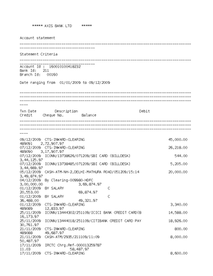 bank statements - STATEMENT OF ACCOUNT Account No. : 020-122-01043125 ...