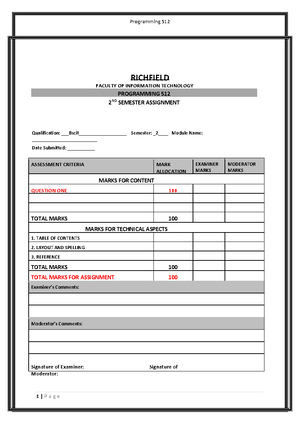 Programming 511 - Faculty of Information Technology Programming 511 ...