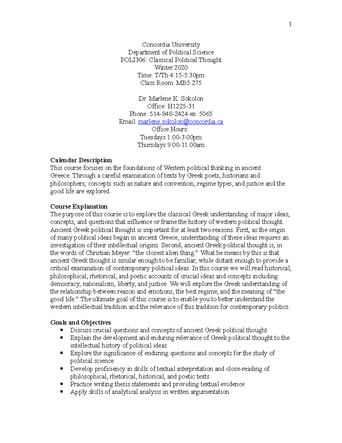 POLI306 syllabu - outline - Concordia University Department of ...