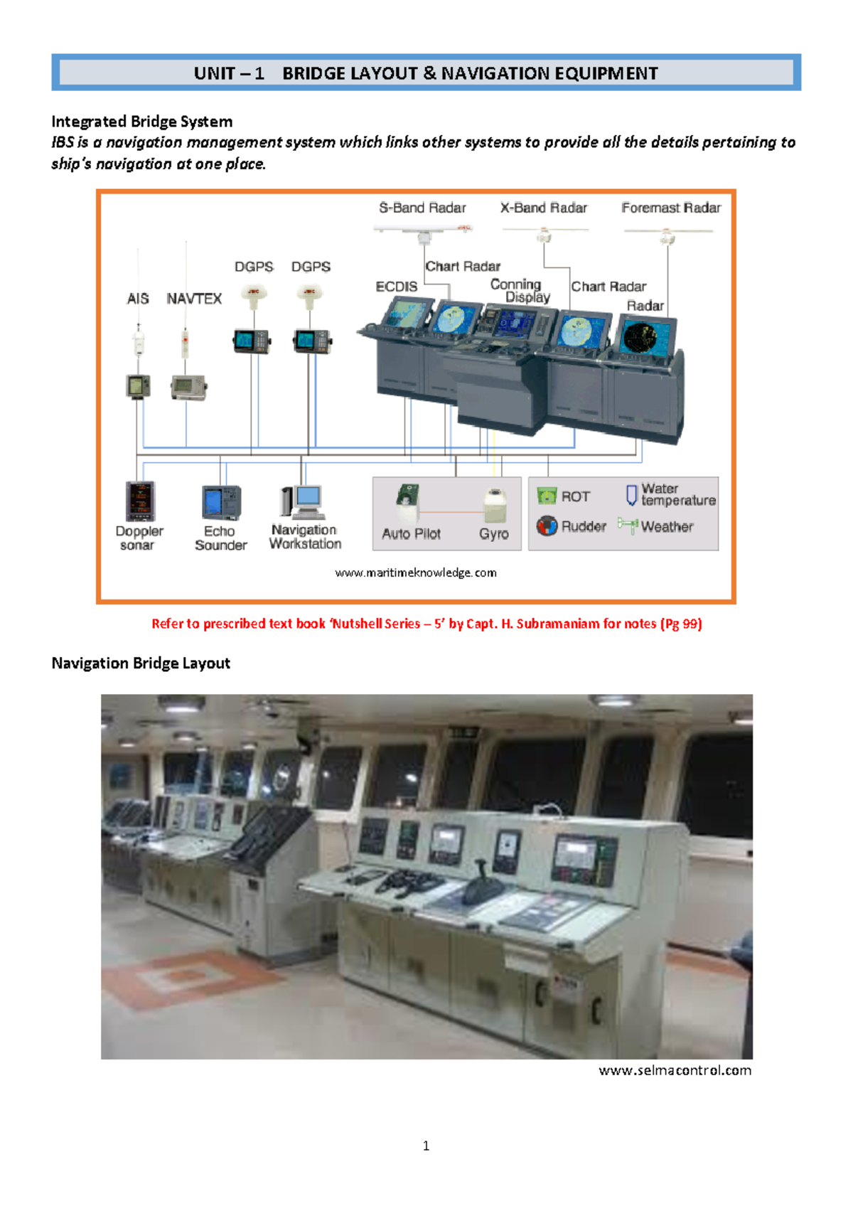 BE & BRM-1 Unit-1 - kjbkb - Integrated Bridge System IBS is a ...