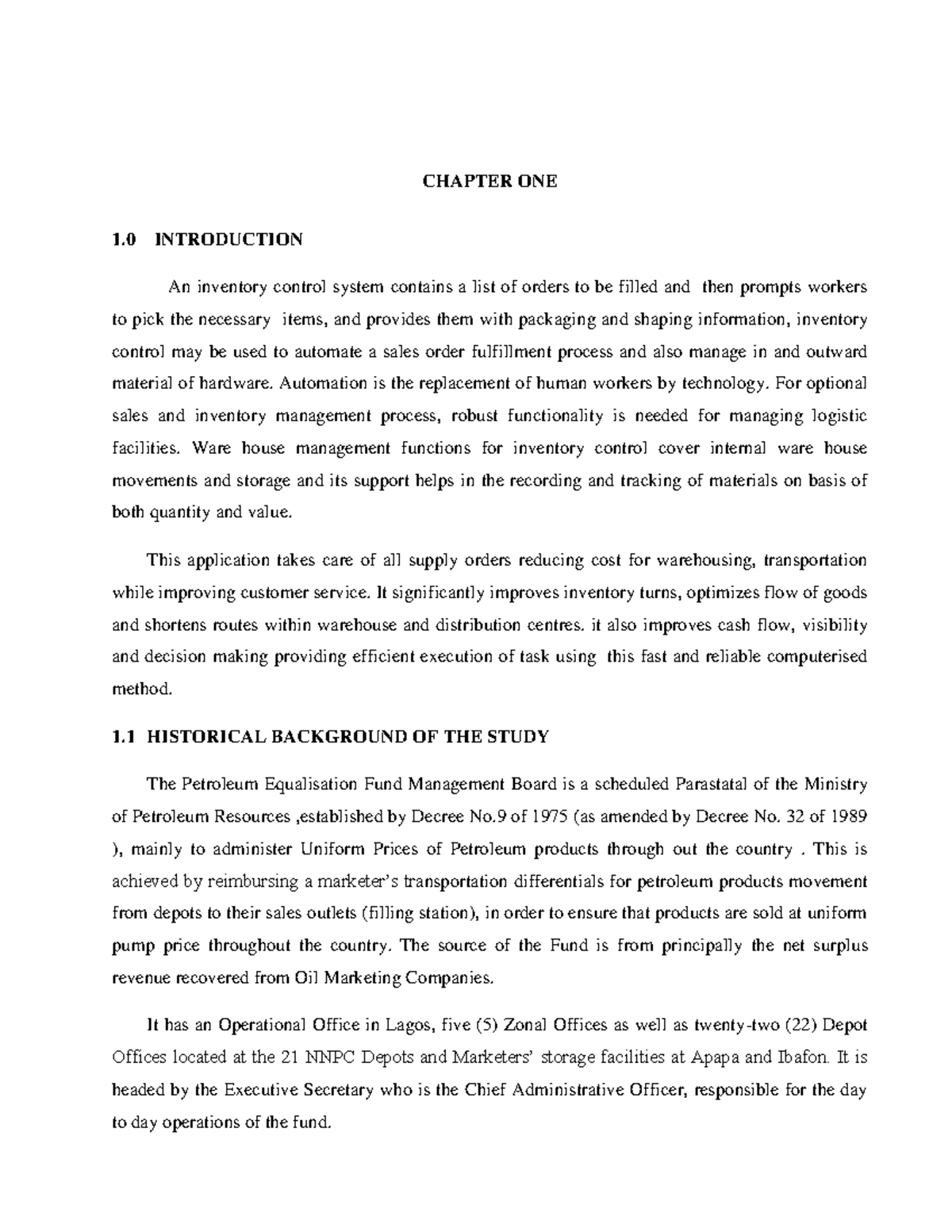 Design AND Implementation OF AN Automated Inventory Control System FOR A Manufacturing ...