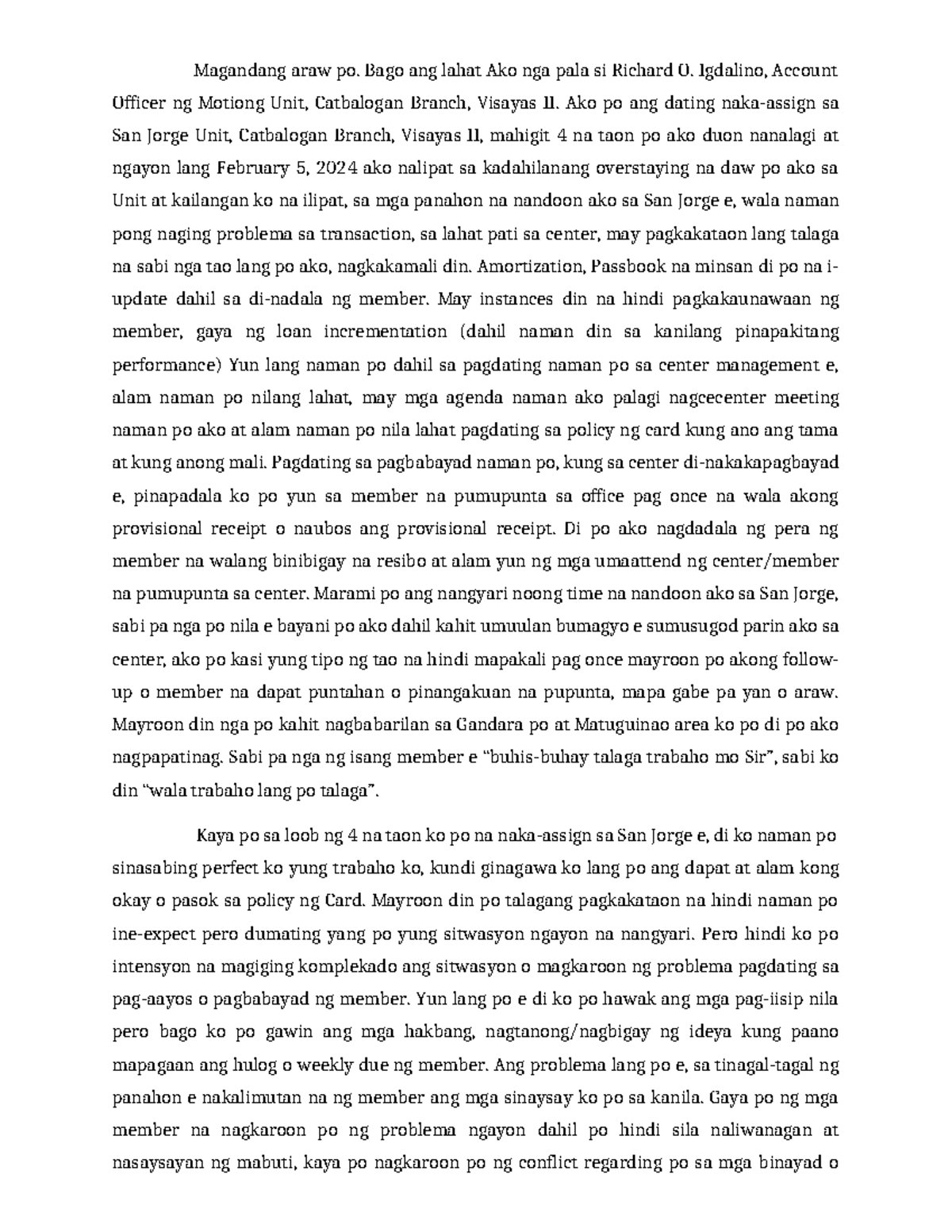 Letter - This helps me study - Magandang araw po. Bago ang lahat Ako ...