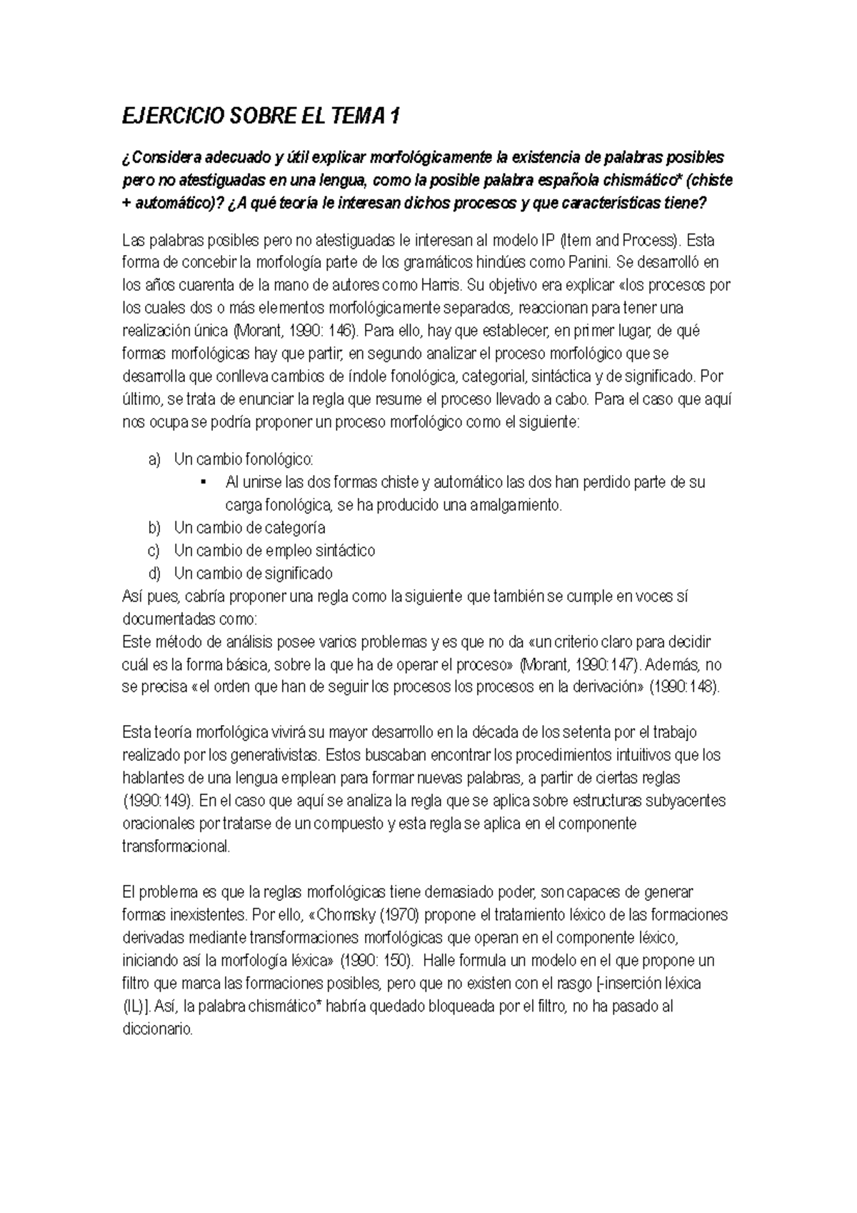 Ejercicio T 1 - EJERCICIO SOBRE EL TEMA 1 ¿Considera adecuado y útil ...