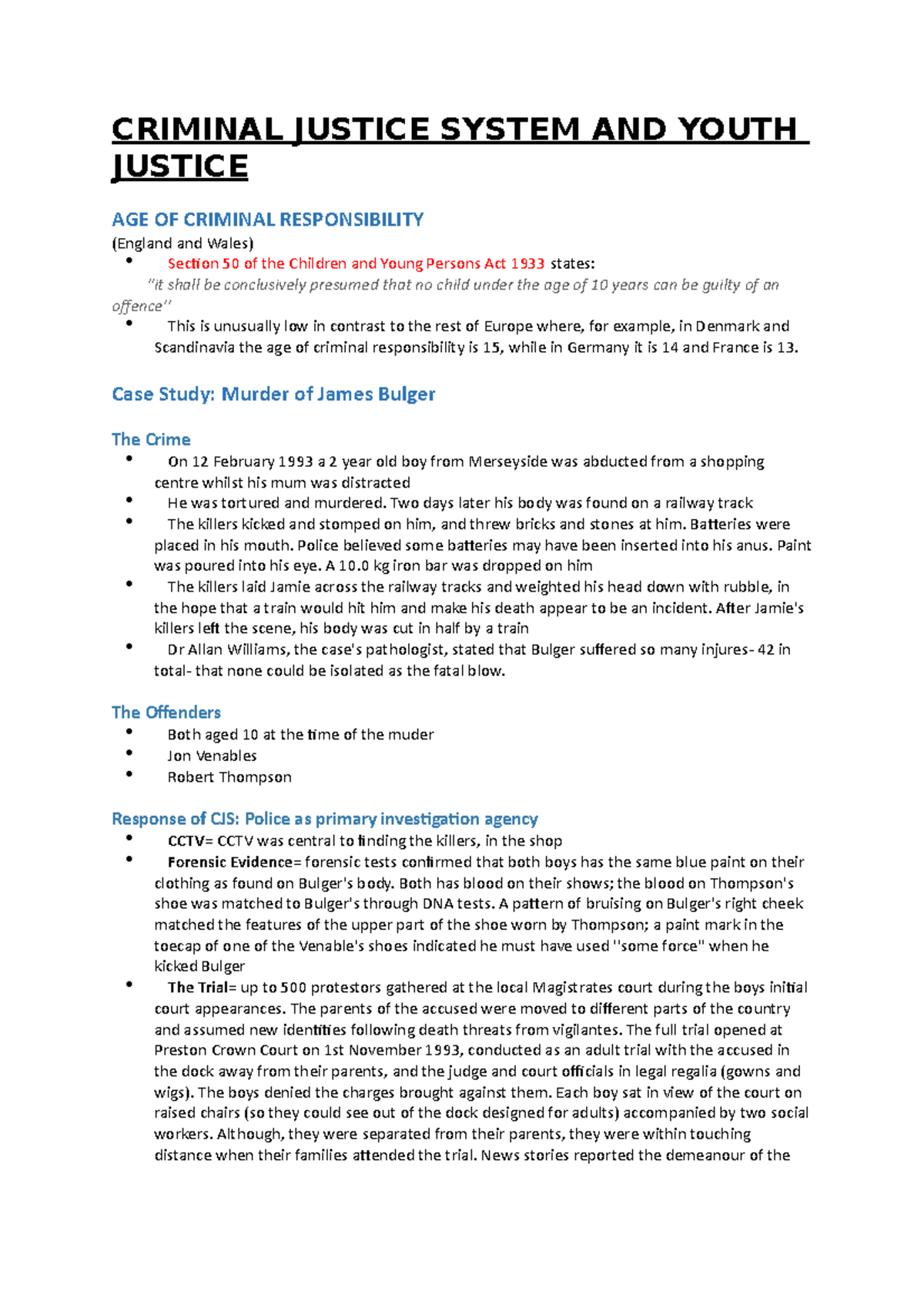 Youth Justice System - CRIMINAL JUSTICE SYSTEM AND YOUTH JUSTICE AGE OF ...