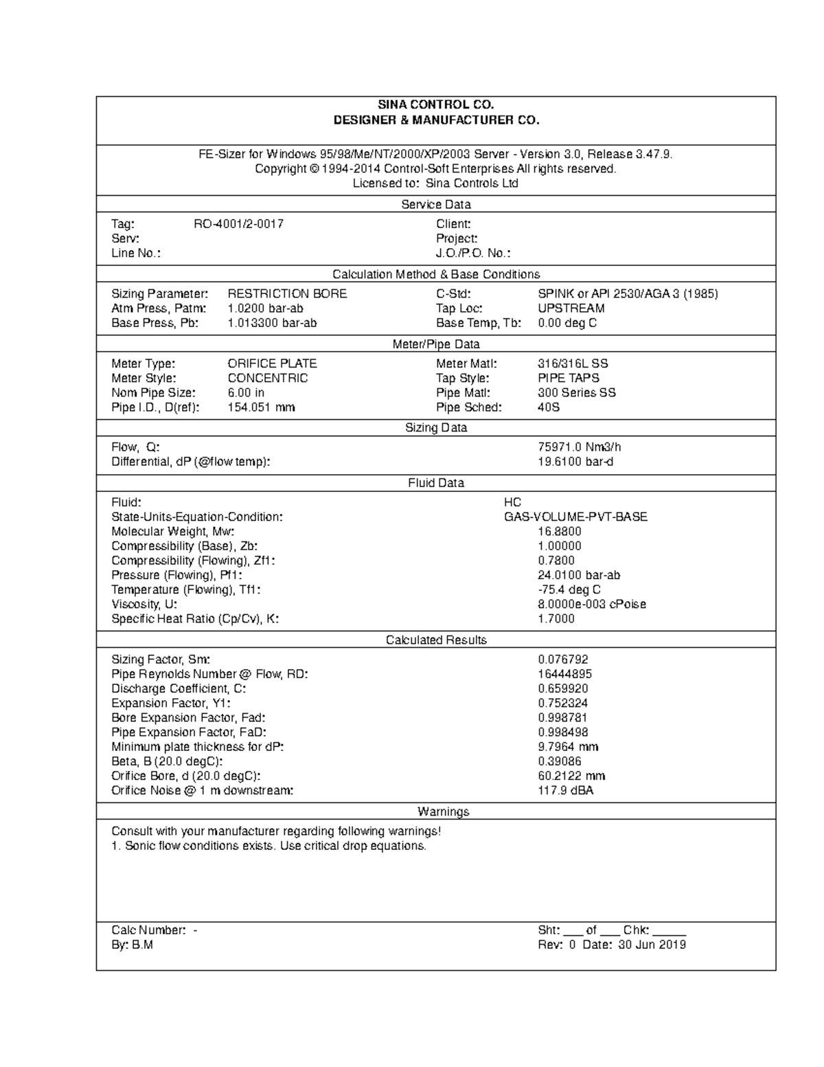 SC1 - mech - SINA CONTROL CO. DESIGNER & MANUFACTURER CO. FE-Sizer for ...