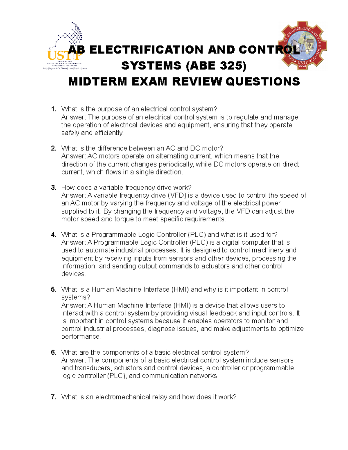 AB Electrification and Control Systems - AB ELECTRIFICATION AND CONTROL ...