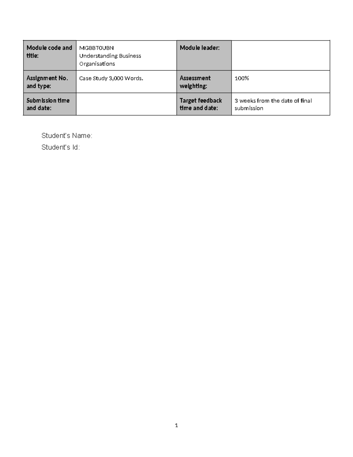 Revised-2-Understanding Business Organisations - Student’s Name ...