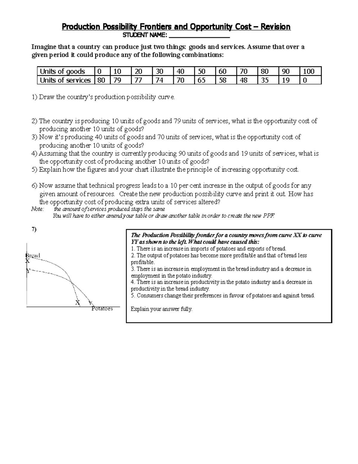 @Assignment 7-PPF - It's a worksheet - Production Possibility Frontiers ...