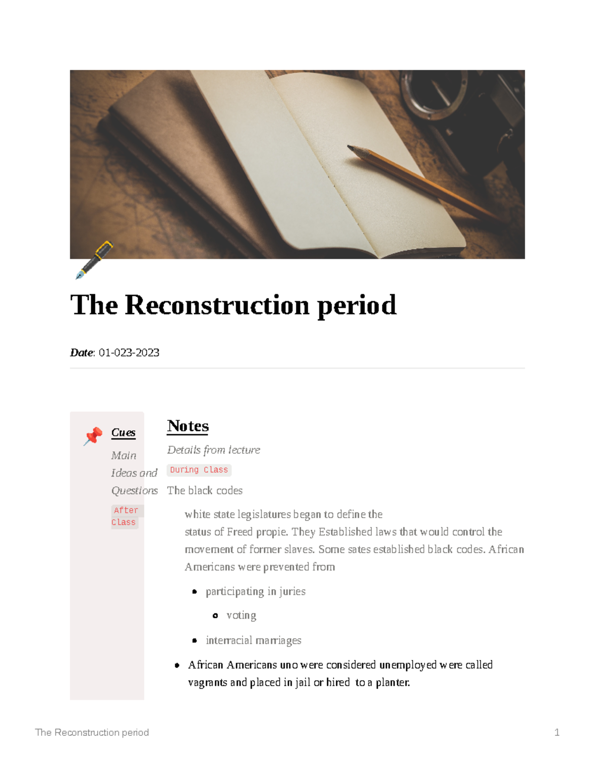 The Reconstruction period - They Established laws that would control ...