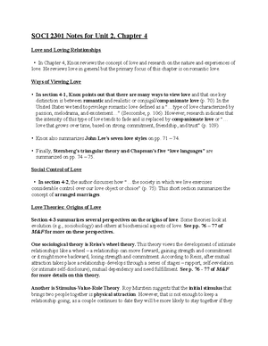 Chapter 3 Notes - SOCI 2301 Notes for Unit 1, Chapter 3 This chapter ...