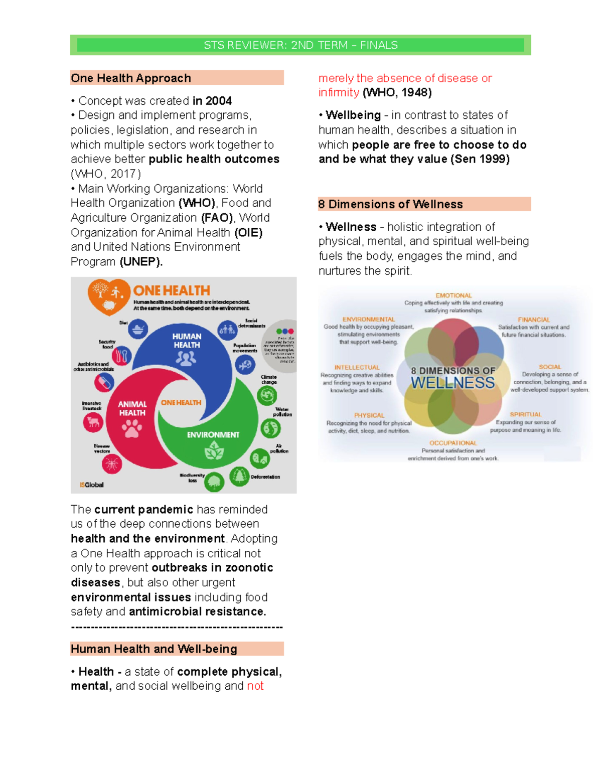 STS Reviewerr - One Health Approach Concept was created in 2004 Design ...