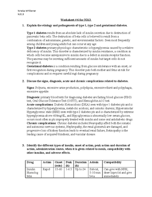 N313 Worksheet#10 - Pharmacotherapy can be used to treat psychological ...
