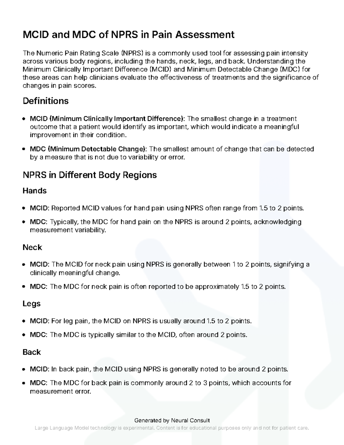 # MCID and MDC - gfxsdfziioo,,n - MCID and MDC of NPRS in Pain ...