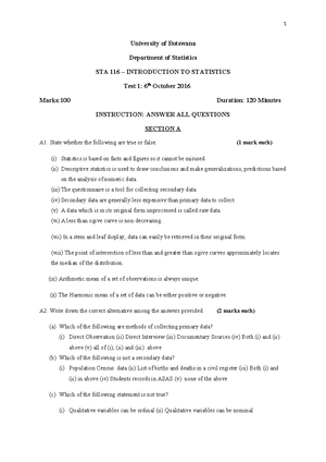 Chapter 1 Statistics definition, scope and limitations - STA 111 ...