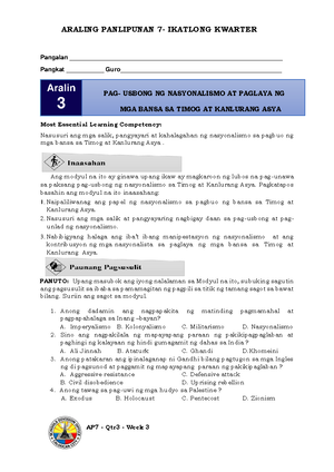 Aralin 2- Sama-Samang Pagkilos para sa Pambansang Kaunlaran - ARALIN 2 ...