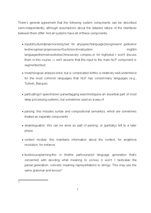 Some NLP applications - Assume the query is to be evaluated against a ...