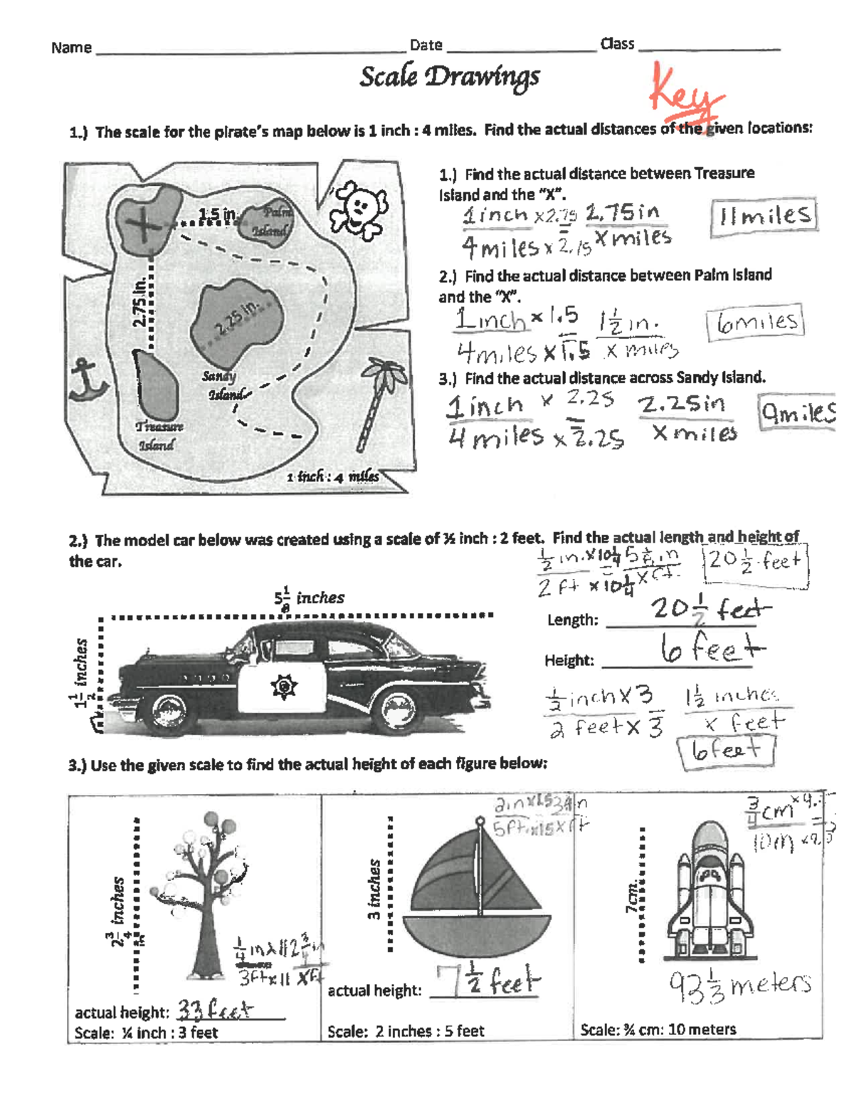 Scale Drawings WS KEY - idk - MATH108X - Studocu