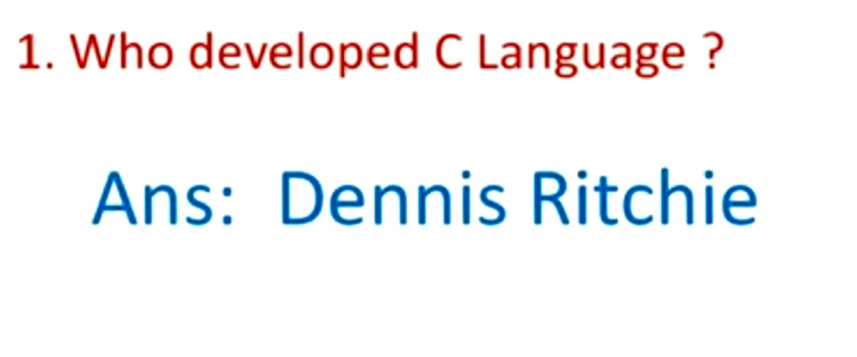 C viva 215 - C Interview questions. - 1. Who developed C Language ? Ans ...