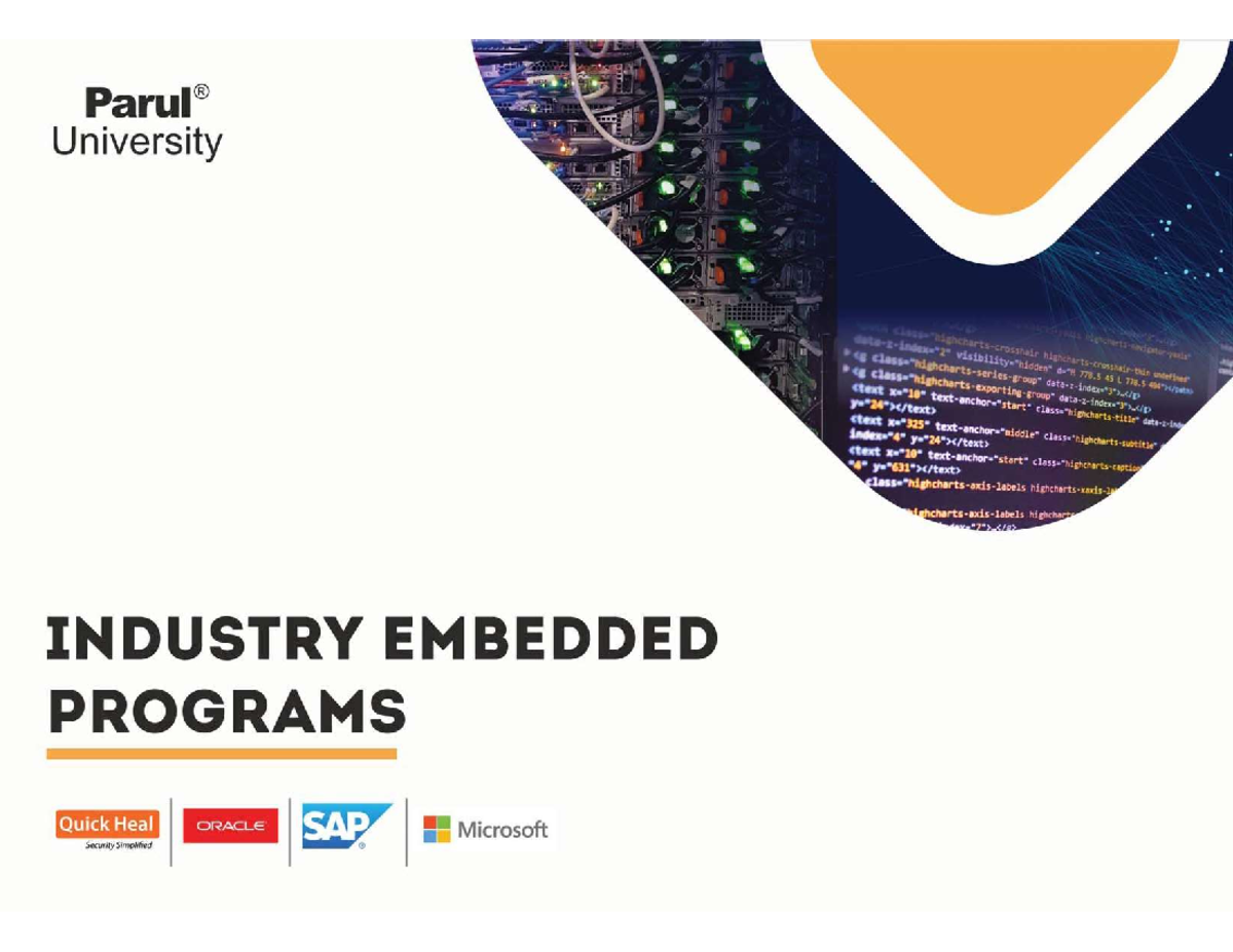 Industry embedded programs for CSE - Computer science engineering - Studocu