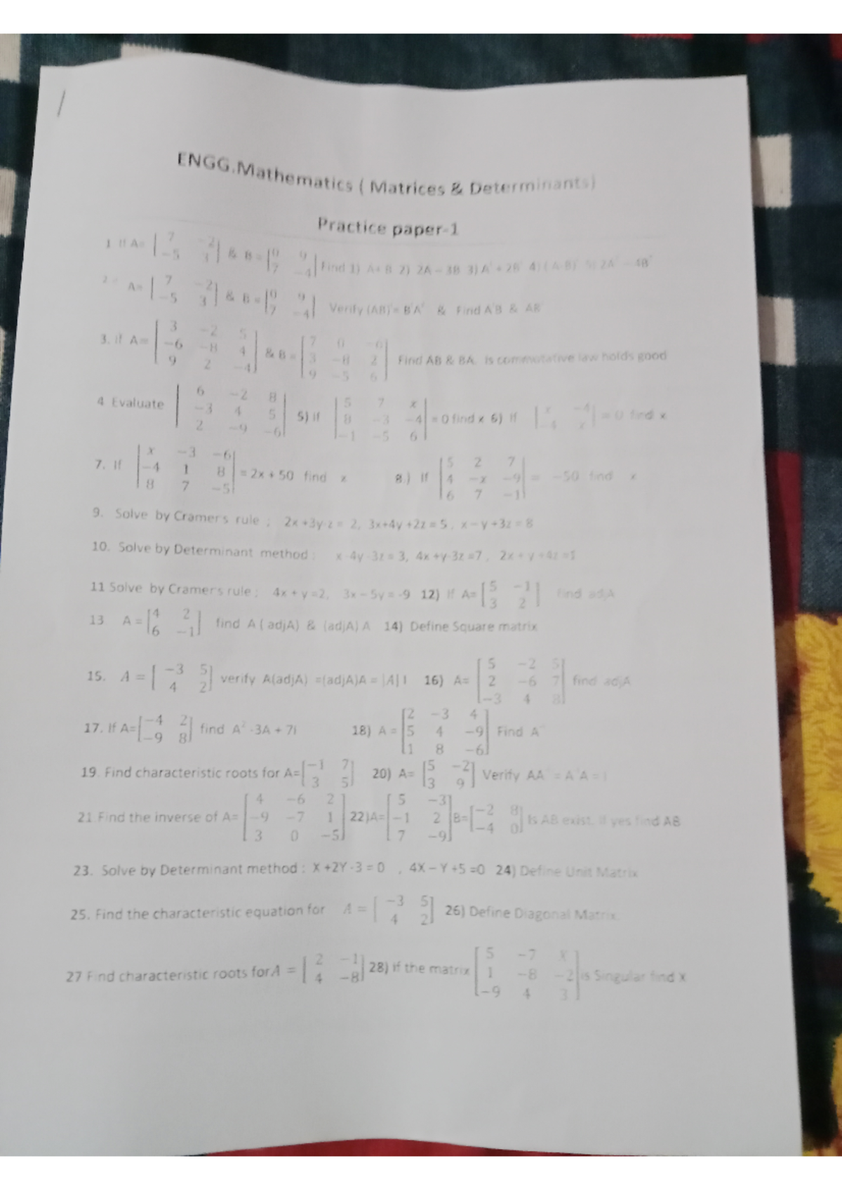 Maths practice paper - Computer Science and Engineering - Studocu