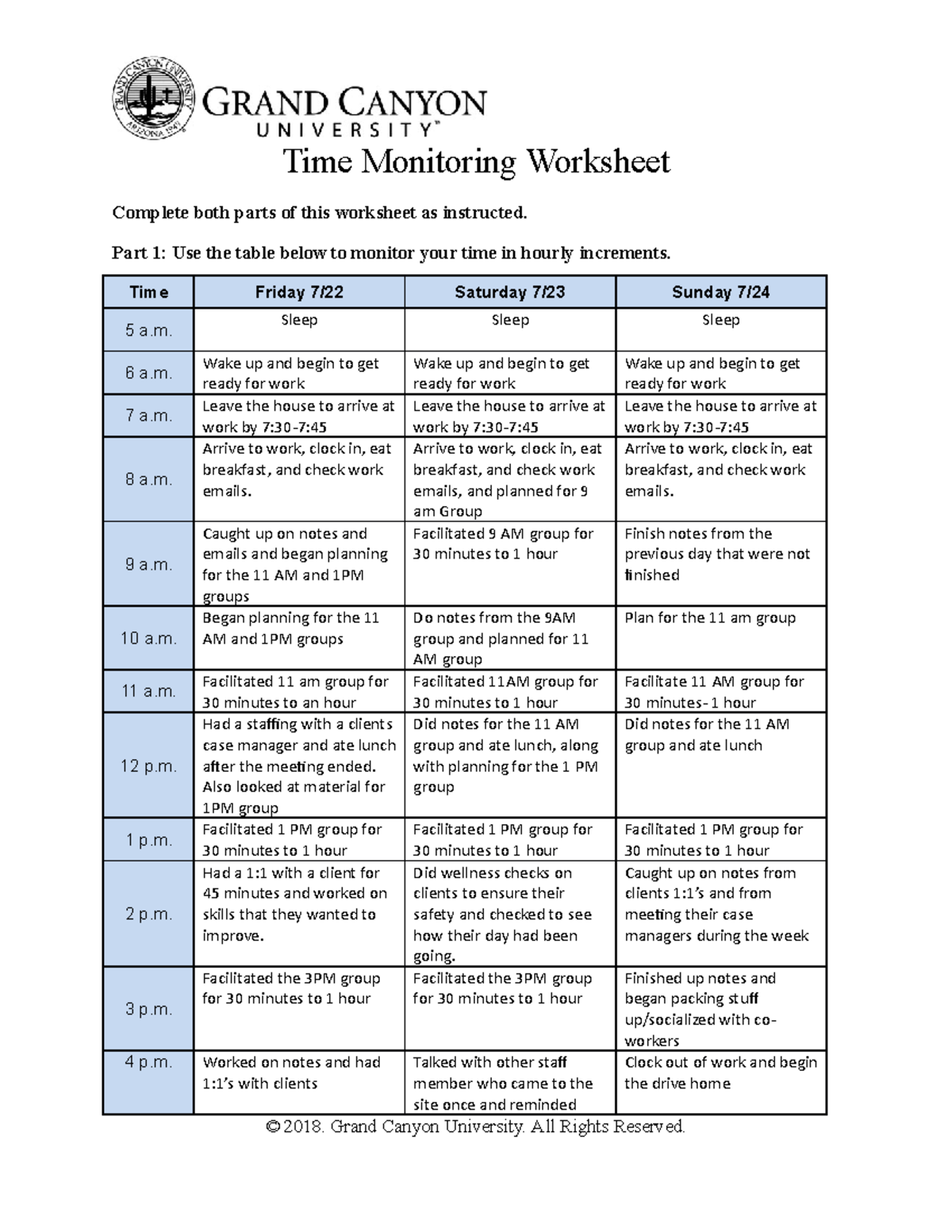 UNV 508 RS Time Monitor Worksheet - Time Monitoring Worksheet Complete ...