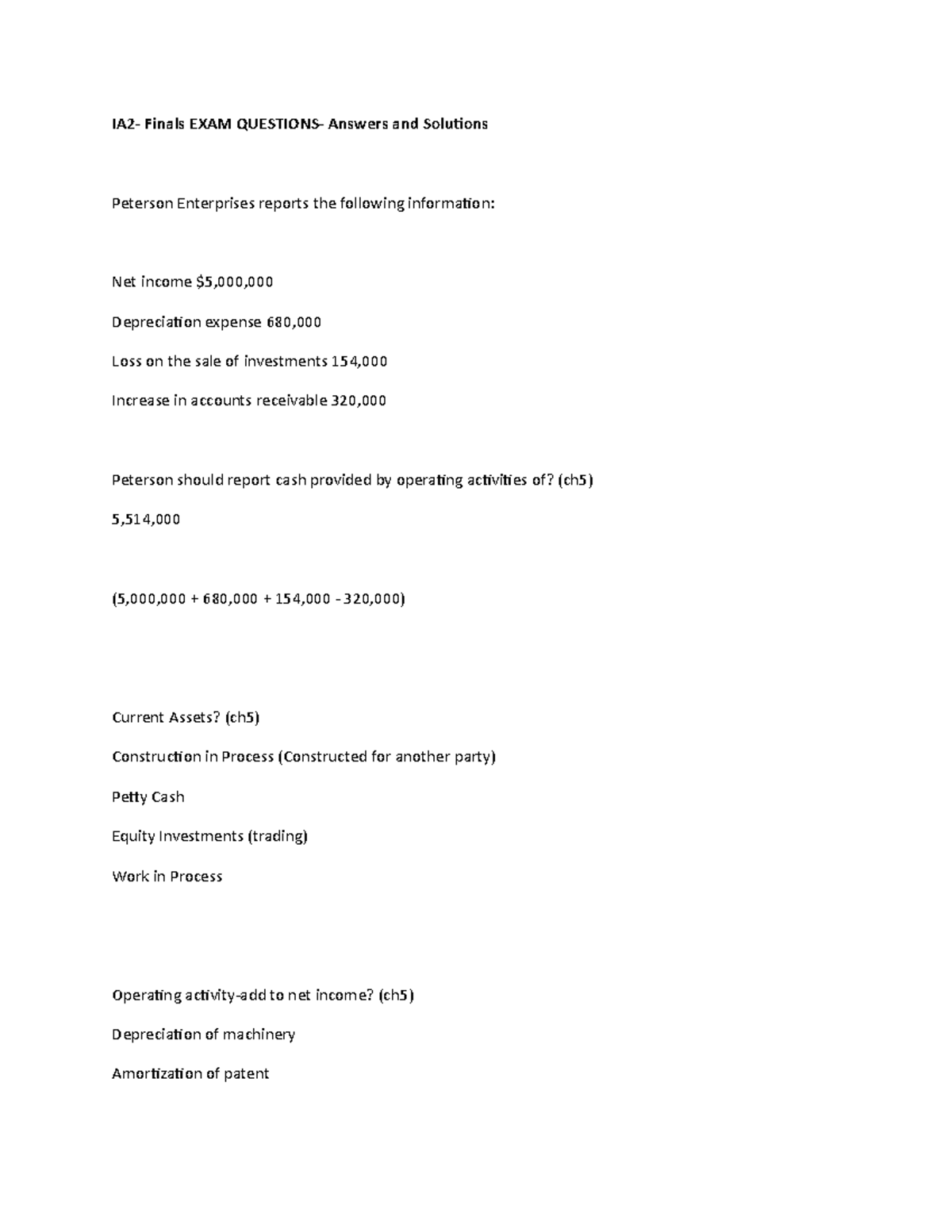 IA2- Finals EXAM Questions- Answers and Solutions - IA2- Finals EXAM ...