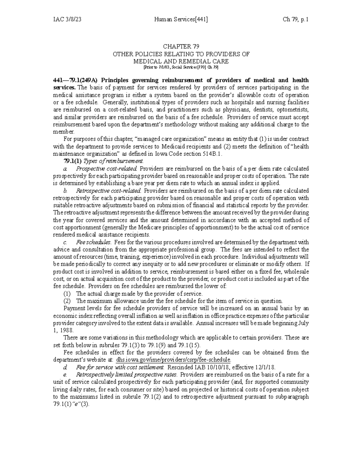 441 Health Care Organization and Administration - IAC 3/8/23 Human ...