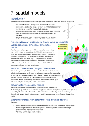 6 static models - Summary Ecology, epidemiology and control of ...
