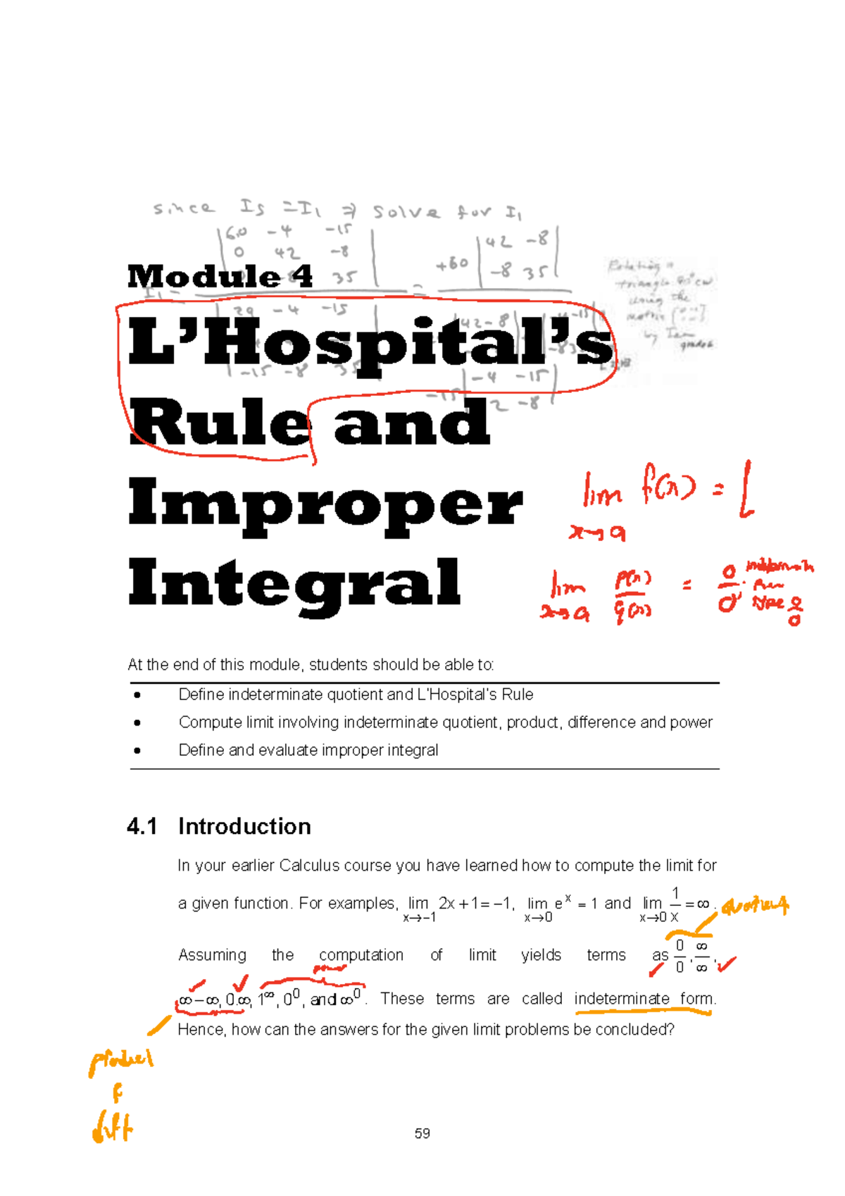 02112020 L'Hospital's Rule - EC221 - Module 4 L·HoVpiWal·V Rule and ...