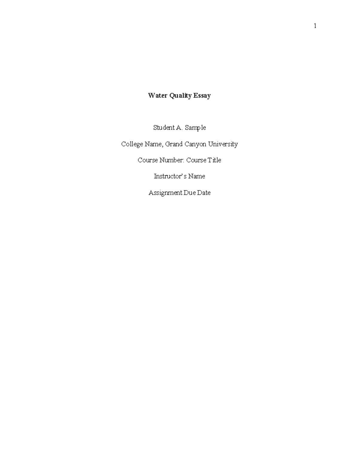 Writing-center-style-apa-7th-edition-template-Water Quality Essay ...