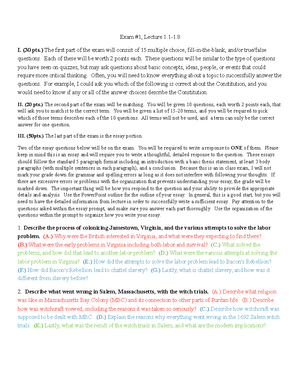 History of the United States Until 1877 exam 2 study guide - HISTORY ...