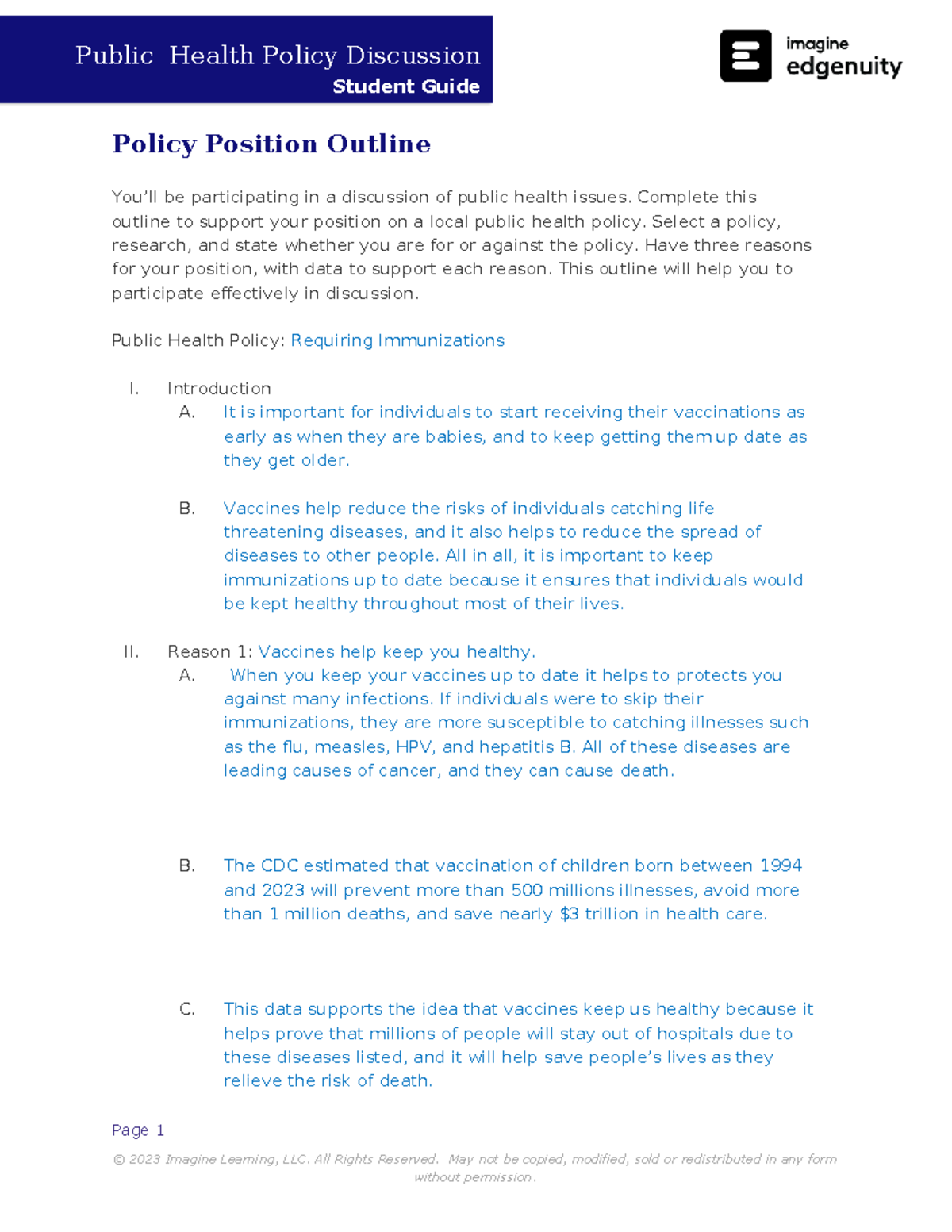 Project Public Health Discussion Student Guide - Public Health Policy ...