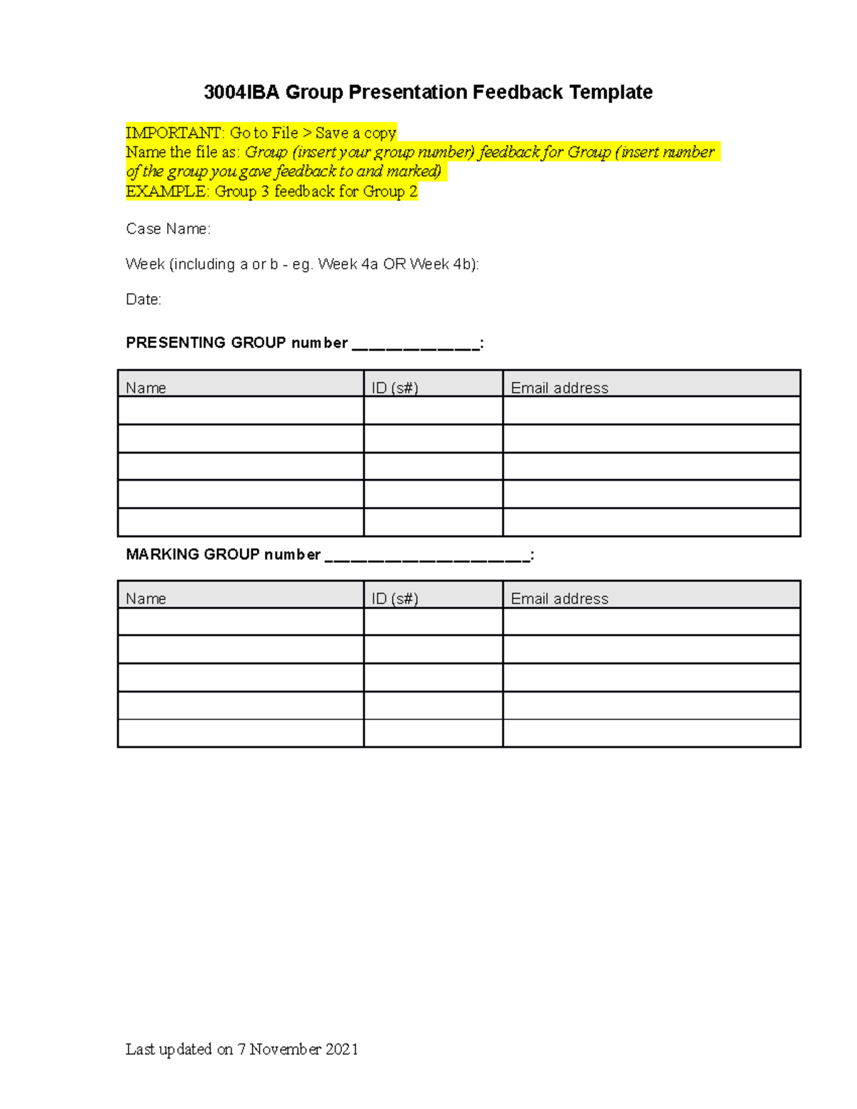 3004IBA-21 Presentation Feedback Template - 19oct21 - 3004IBA Group ...