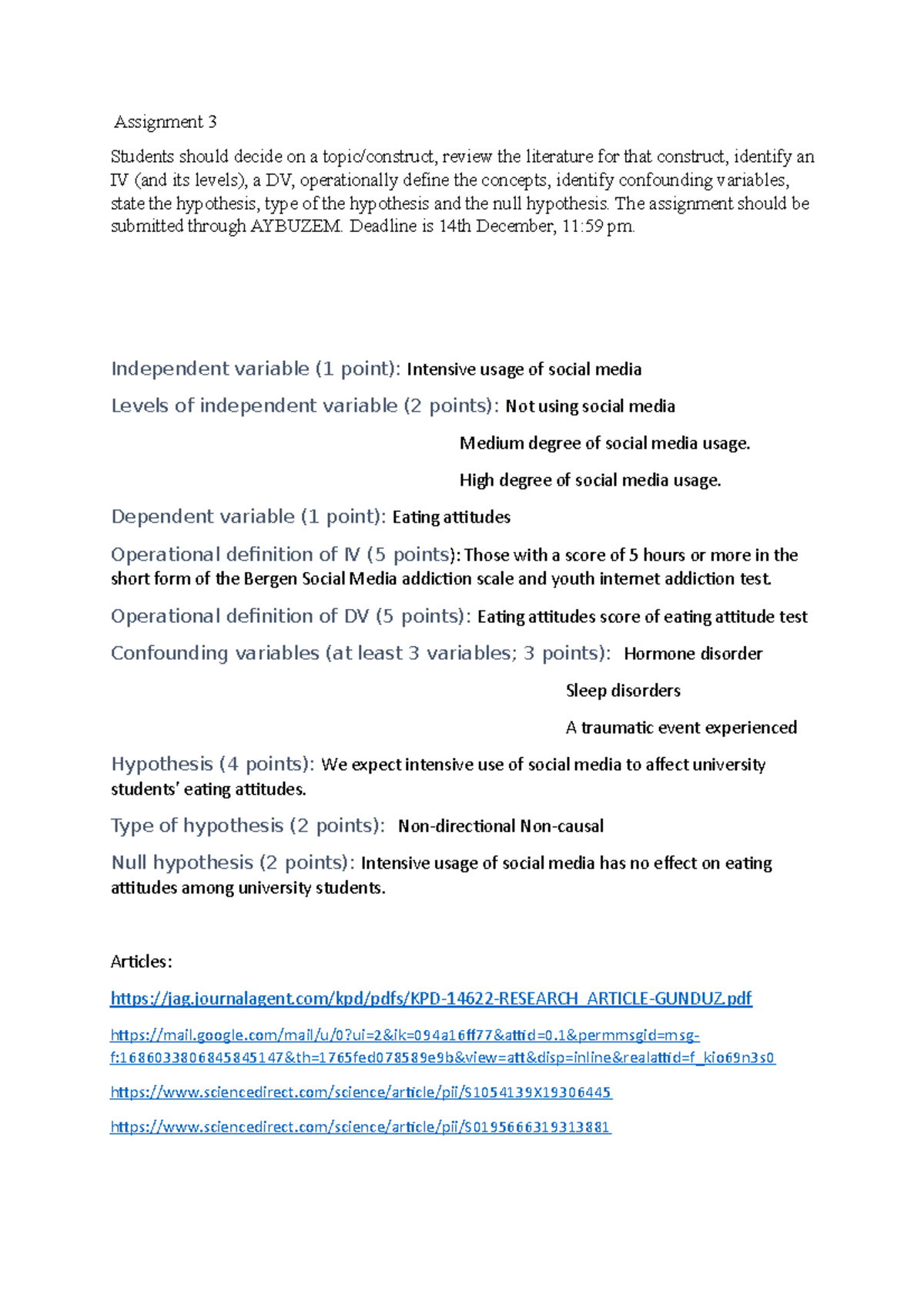 Instructions and questions for assignment 3 - Assignment 3 Students ...