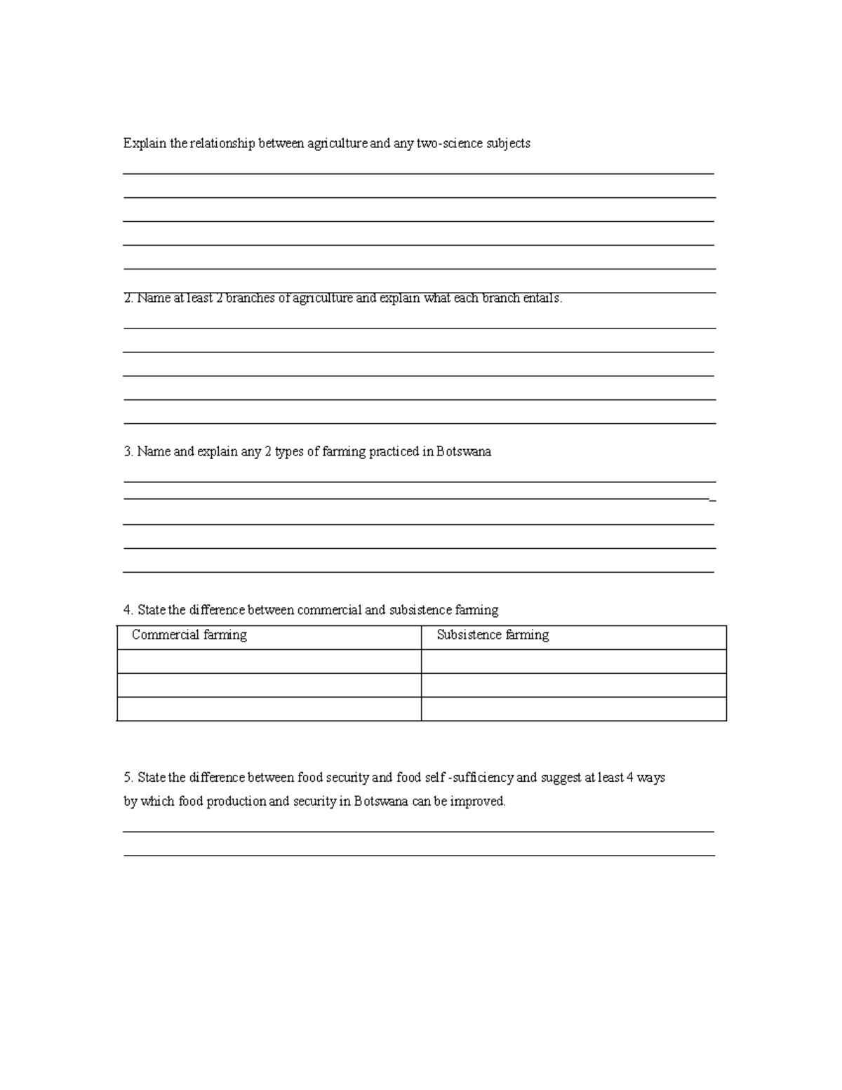 Agric Exam Questions - study - Explain the relationship between ...