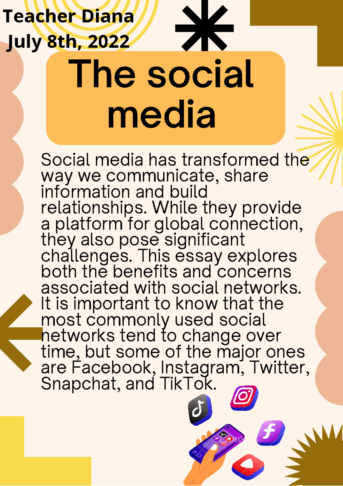 Essay 1 - Ensayo de ingles sobre redes sociales - Social media has ...