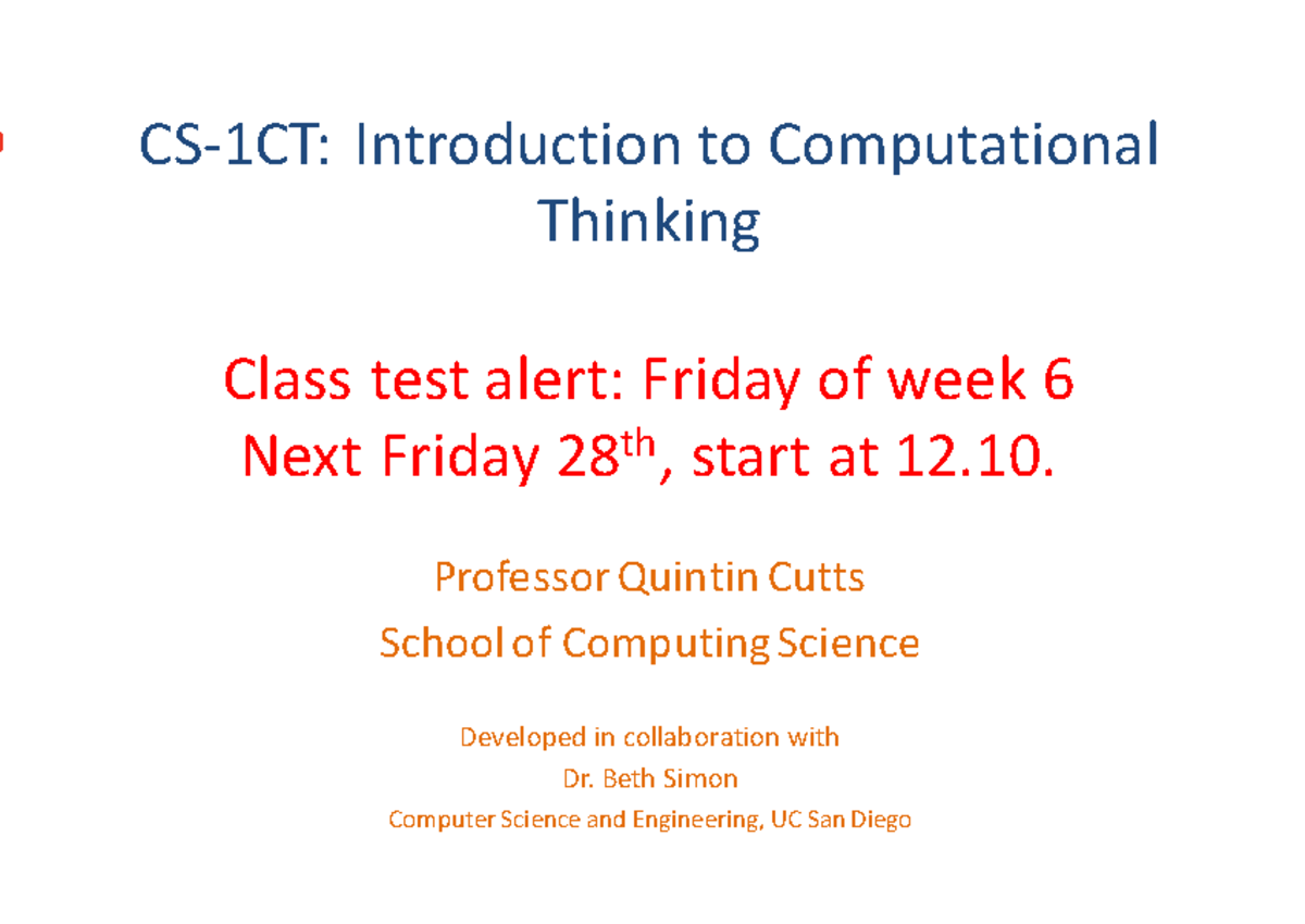 Lecture 10 inked - CS-1CT: Introduction to Computational Thinking Class ...