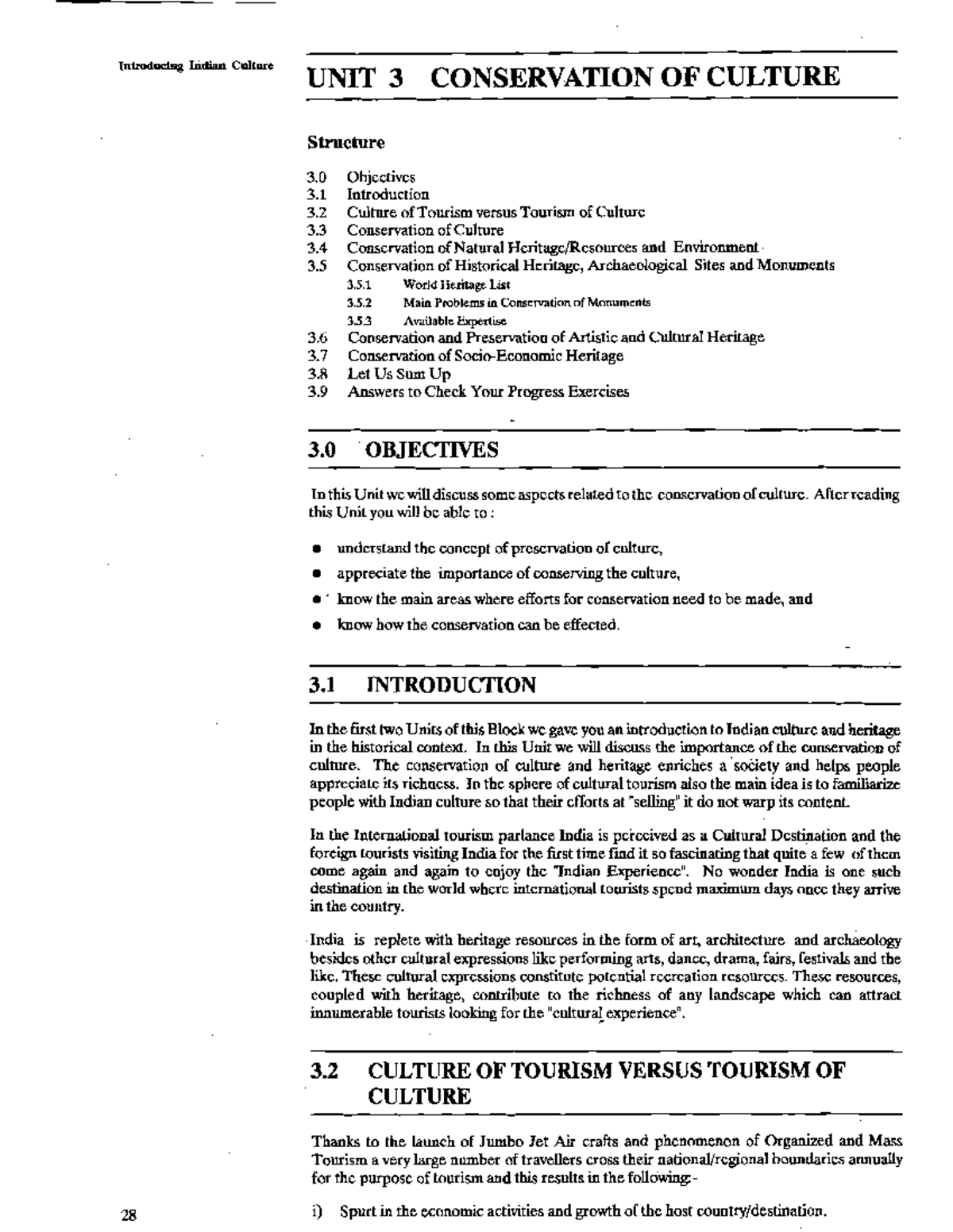 Preservation of culture - UNIT 3 CONSERVATION OF CULTURE ...