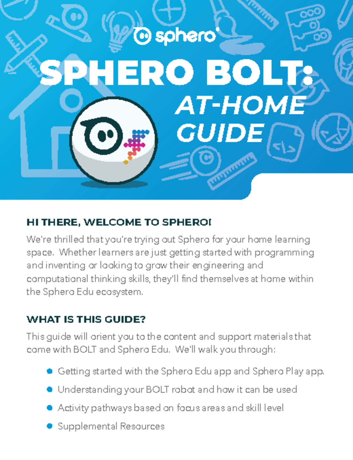 Sphero-bolt-manual - lkjn - HI THERE, WELCOME TO SPHERO! We’re thrilled ...