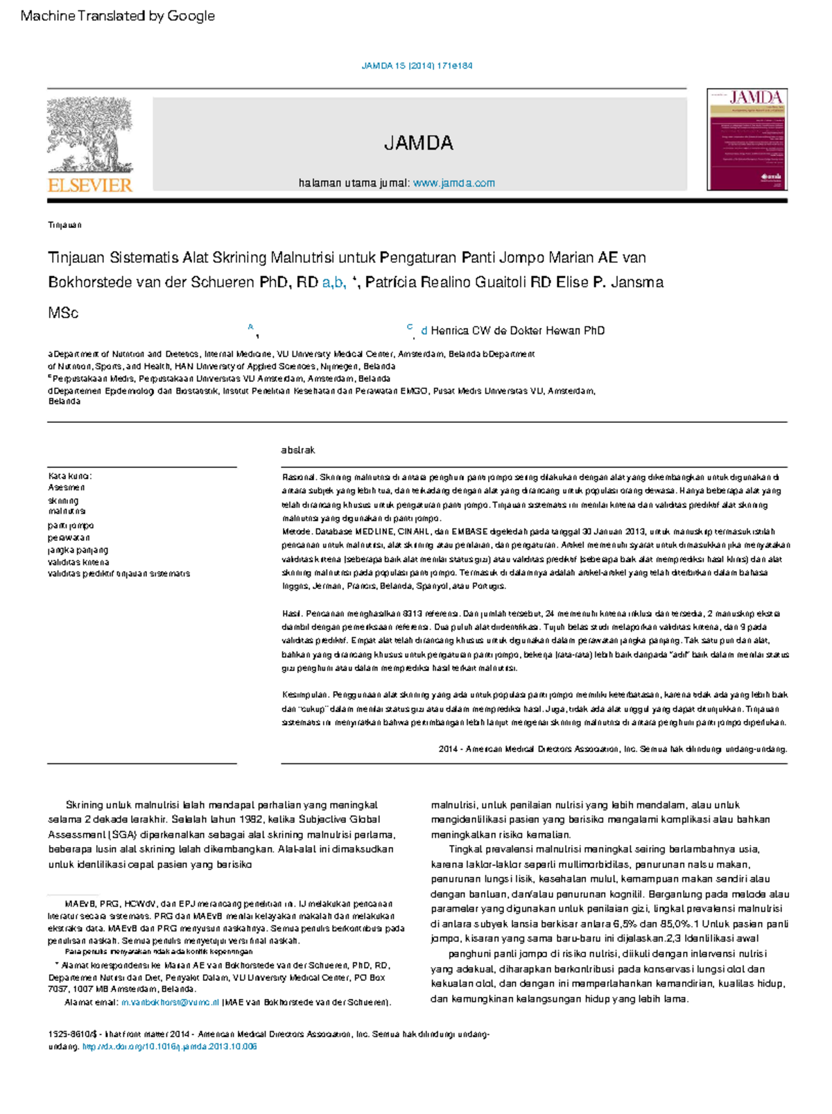 J.jamda.2013 .10.006 - JAMDA MAEvB, PRG, HCWdV, dan EPJ merancang ...